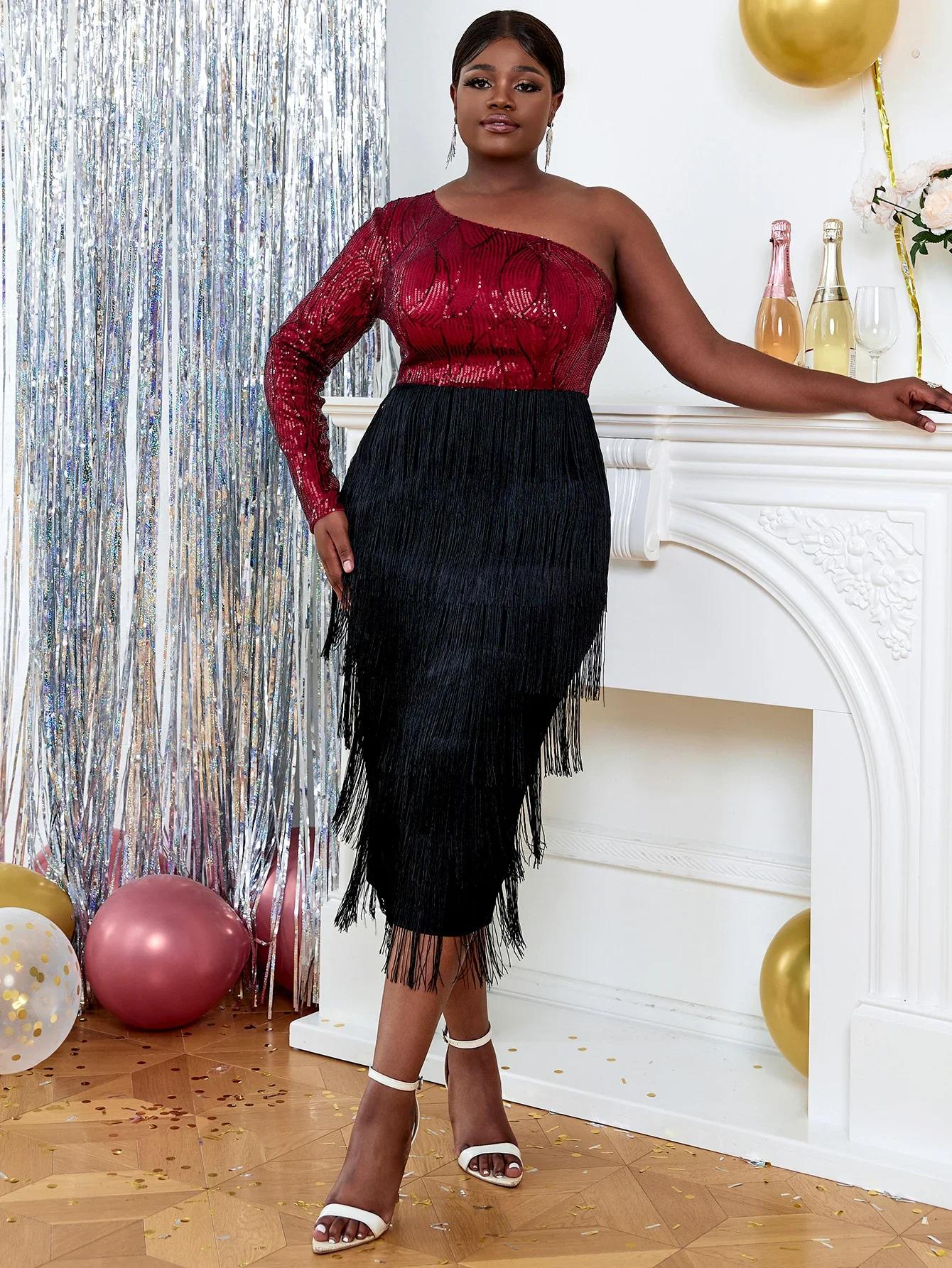 One Shoulder Fringe Cocktail Dress | Free Shipping!